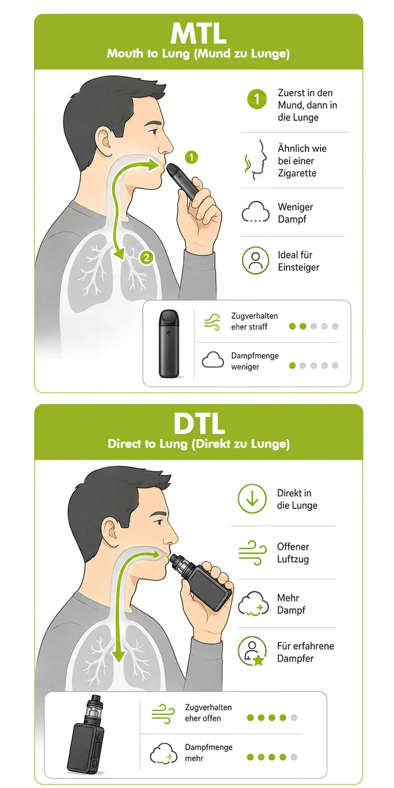 MTL oder DTL? Unterschied & Vergleich erklärt